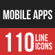 Mobile Apps & Settings Filled Line Icons, Icons | GraphicRiver