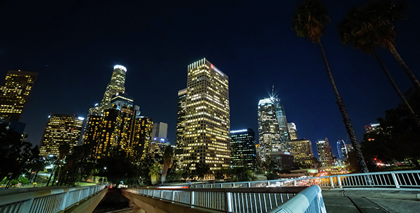Downtown Los Angeles At Night , Stock Footage | VideoHive