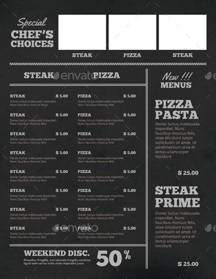 Fast Food Menu, Print Templates | GraphicRiver