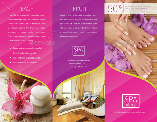 Spa Trifold Brochure, Print Templates | GraphicRiver