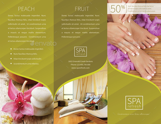 Spa Trifold Brochure, Print Templates | GraphicRiver