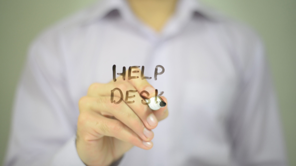 Help Desk, Man Writing on Transparent Screen, Stock Footage | VideoHive