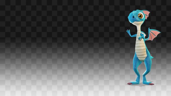 Dragon Comes Out From The Right Side Of The Screen And Greeting, Motion ...