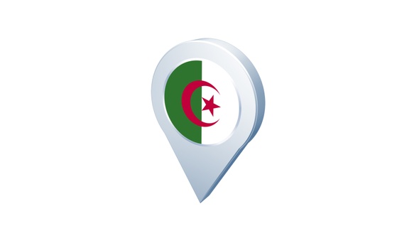 Algeria Flag Pin Icon, Motion Graphics | VideoHive