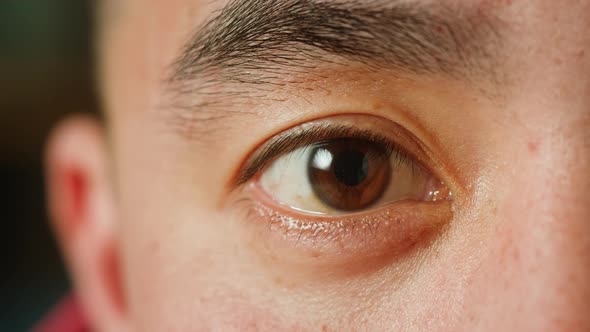 Asian Man Eyes Closeup, Stock Footage | VideoHive