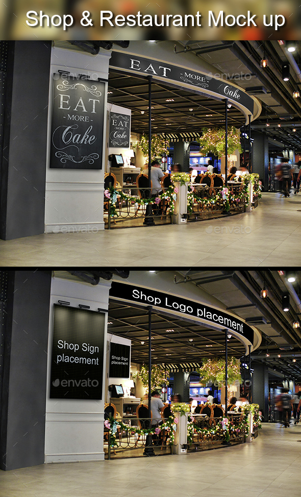 Shops & Restaurants Mock Up Template, Graphics | GraphicRiver