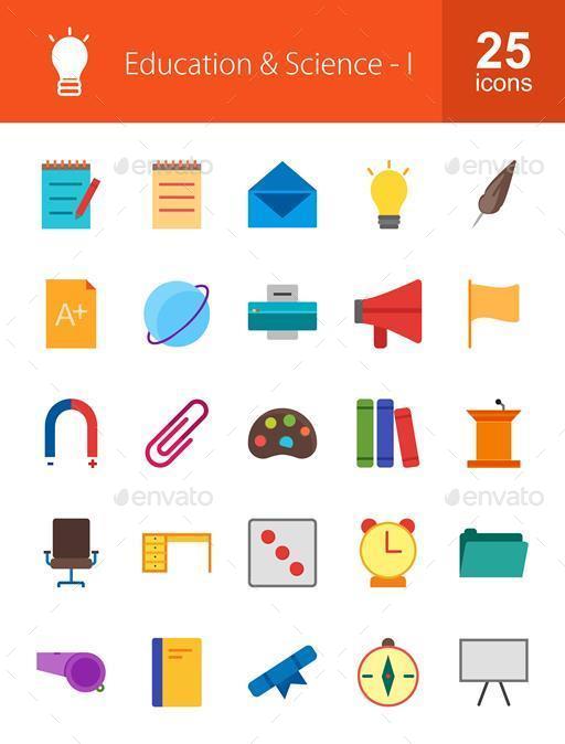 500 Education & Science Icons Bundle by IconBunny | GraphicRiver
