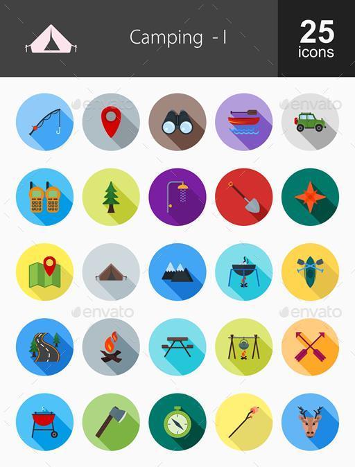 500 Camping Icons Bundle, Icons | GraphicRiver