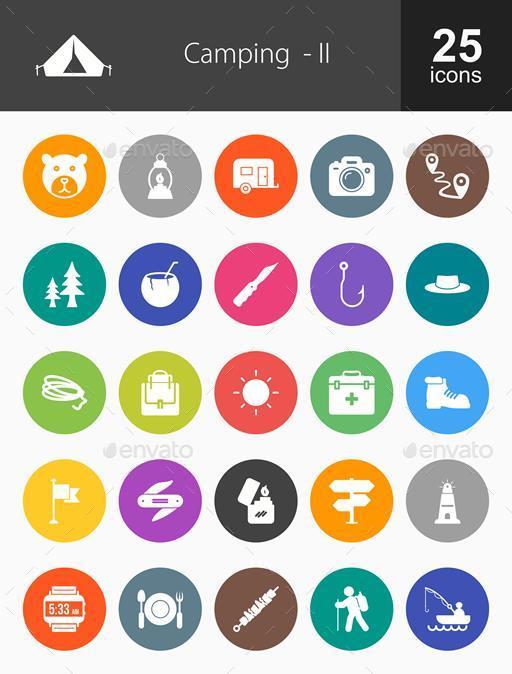 500 Camping Icons Bundle, Icons | GraphicRiver