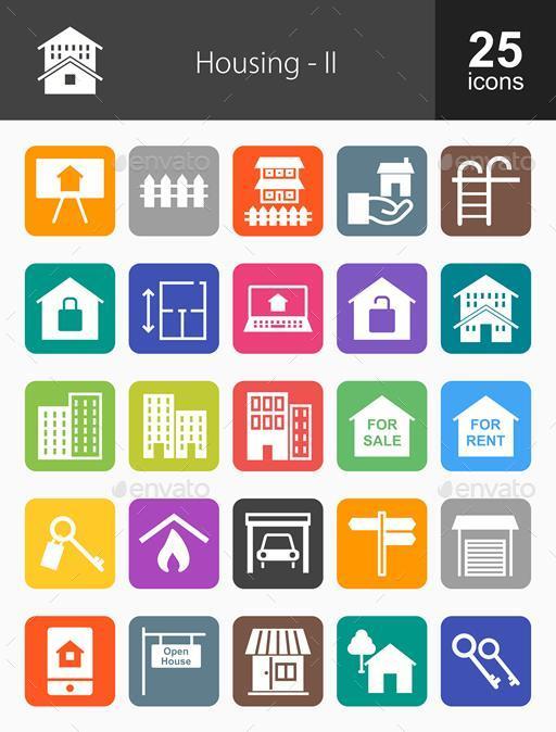 500 Housing Icons Bundle by IconBunny | GraphicRiver