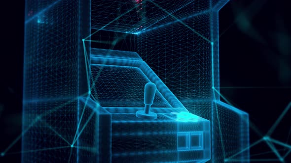 Arcade Game Machine Hologram Close Up 4k, Motion Graphics | VideoHive
