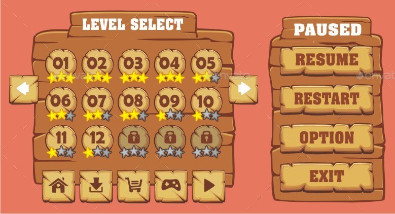 cartoon game gui pack 2, Game Assets | GraphicRiver