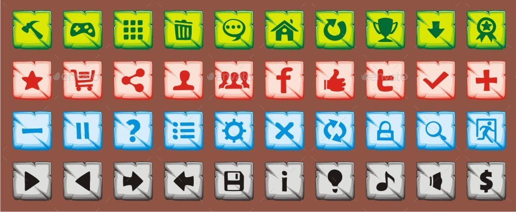 cartoon game gui pack 2, Game Assets | GraphicRiver