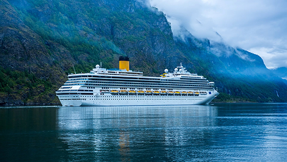 Cruise Liners On Hardanger Fjorden, Stock Footage | VideoHive