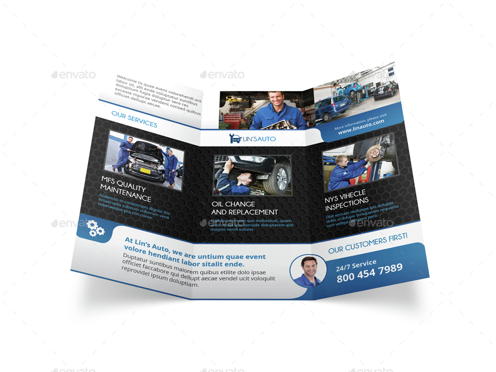 Auto Repair Trifold Brochure, Print Templates | GraphicRiver
