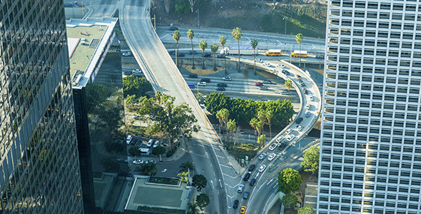 Downtown Los Angeles Freeway Traffic, Stock Footage | VideoHive