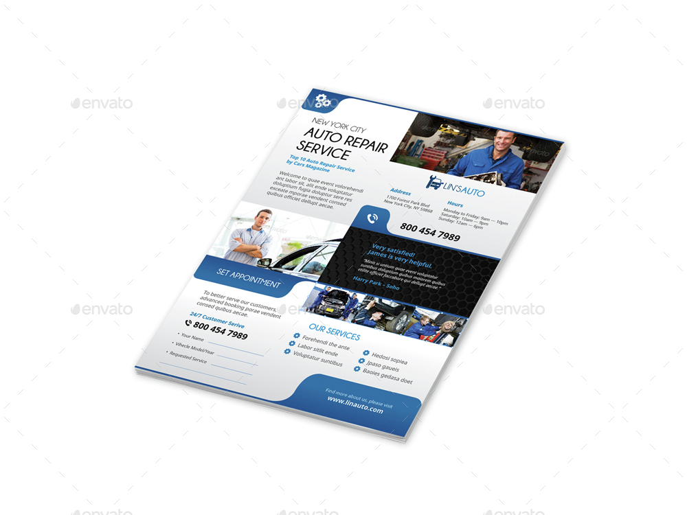 Auto Repair Flyers – 4 Options, Print Templates | GraphicRiver