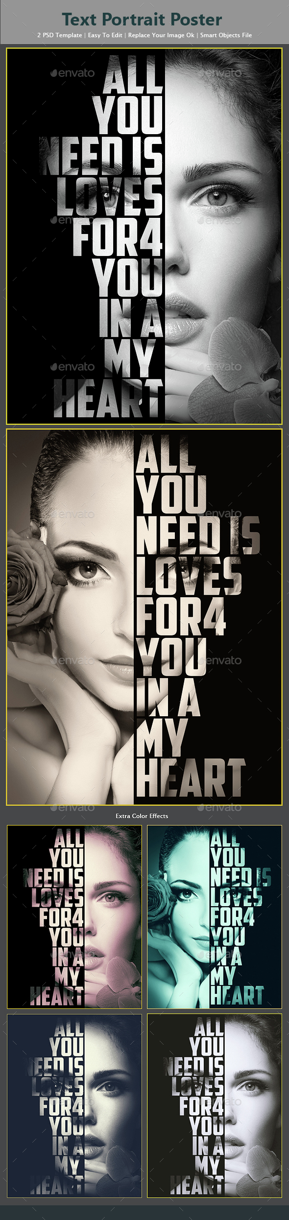 Text Portrait Poster by FractalNoise | GraphicRiver