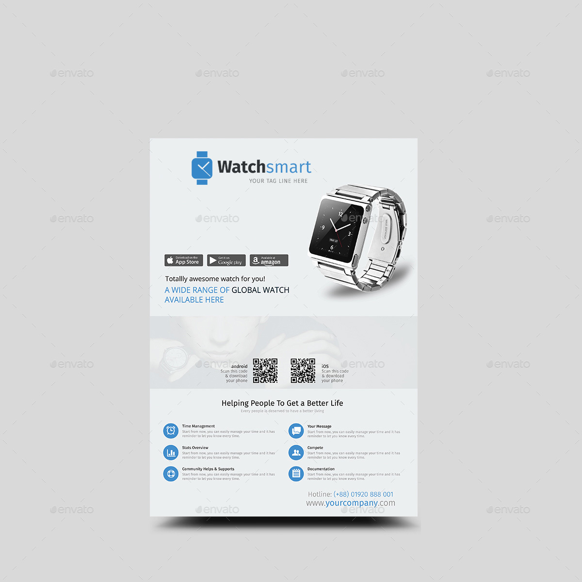 Watch Apps Promotion Flyer, Print Templates | GraphicRiver