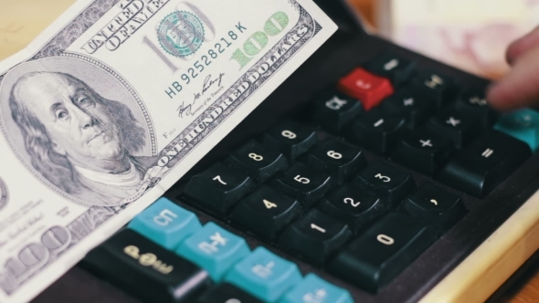 Counting Money On a Old Calculator, Stock Footage | VideoHive