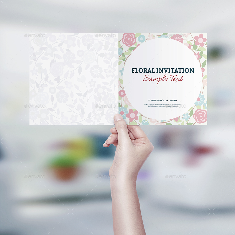 Square Invitation & Greeting Card Mockup, Graphics | GraphicRiver