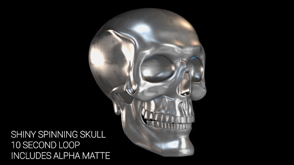 Spinning Chrome Skull, Motion Graphics | VideoHive