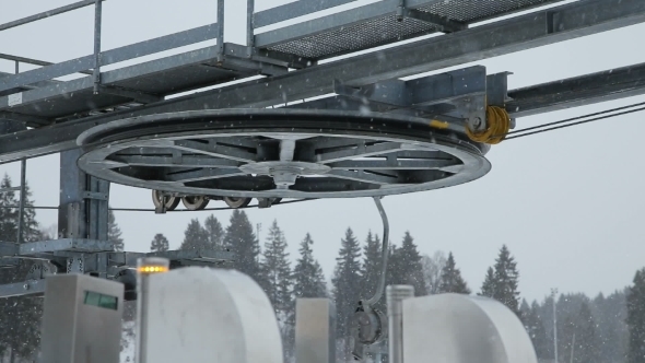 Mechanism Of The Ski Lift, Stock Footage | VideoHive