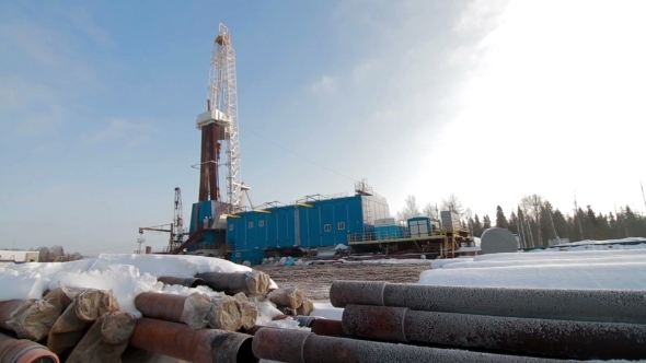 Drilling Rig Winter 2, Stock Footage | VideoHive