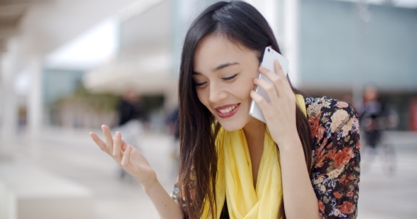Smiling Happy Woman Using a Mobile Phone, Stock Footage | VideoHive