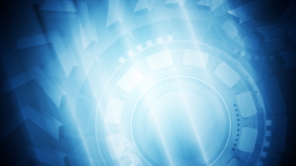 Blue Tech Video Animation With Arrows And Gears, Motion Graphics ...