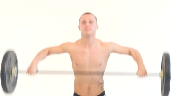 Muscular Man Lifting Weight And Let It Off, Stock Footage | VideoHive