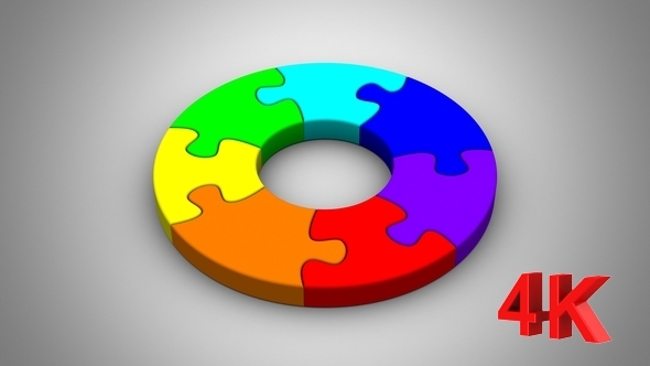 Falling Puzzles Create A Circle, Motion Graphics | VideoHive