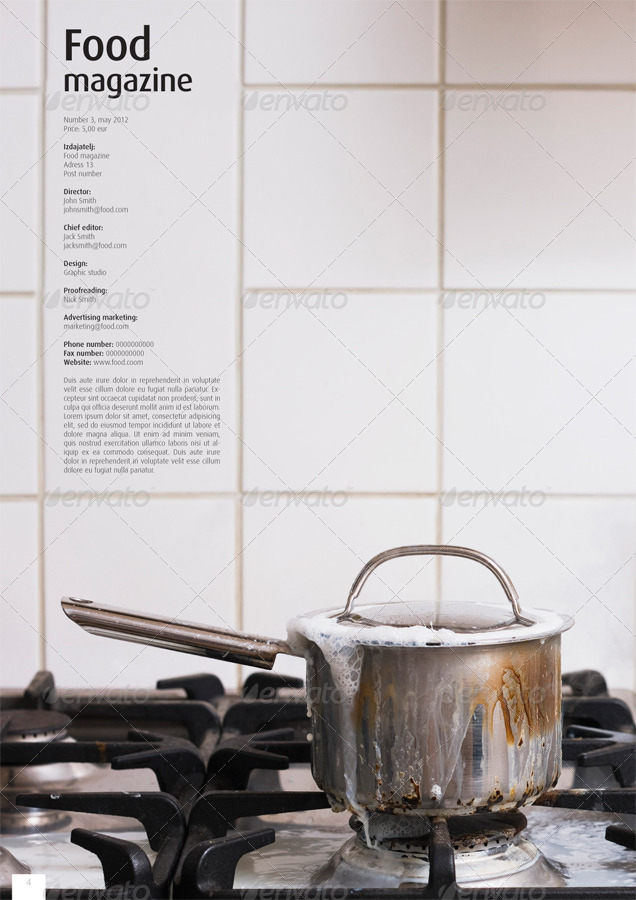 Indesign Food Magazine Template in A4 format, Print Templates ...