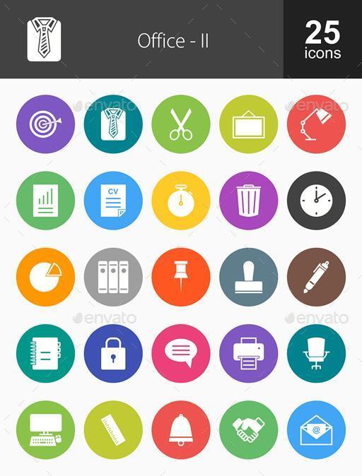 500 Vector Colorful Round Flat Icons Bundle, Icons | GraphicRiver