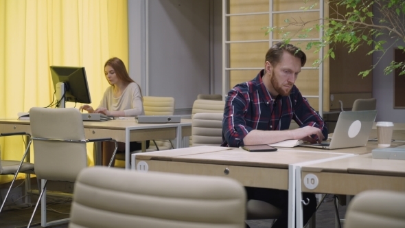 Man And a Woman At The Computer, Stock Footage | VideoHive