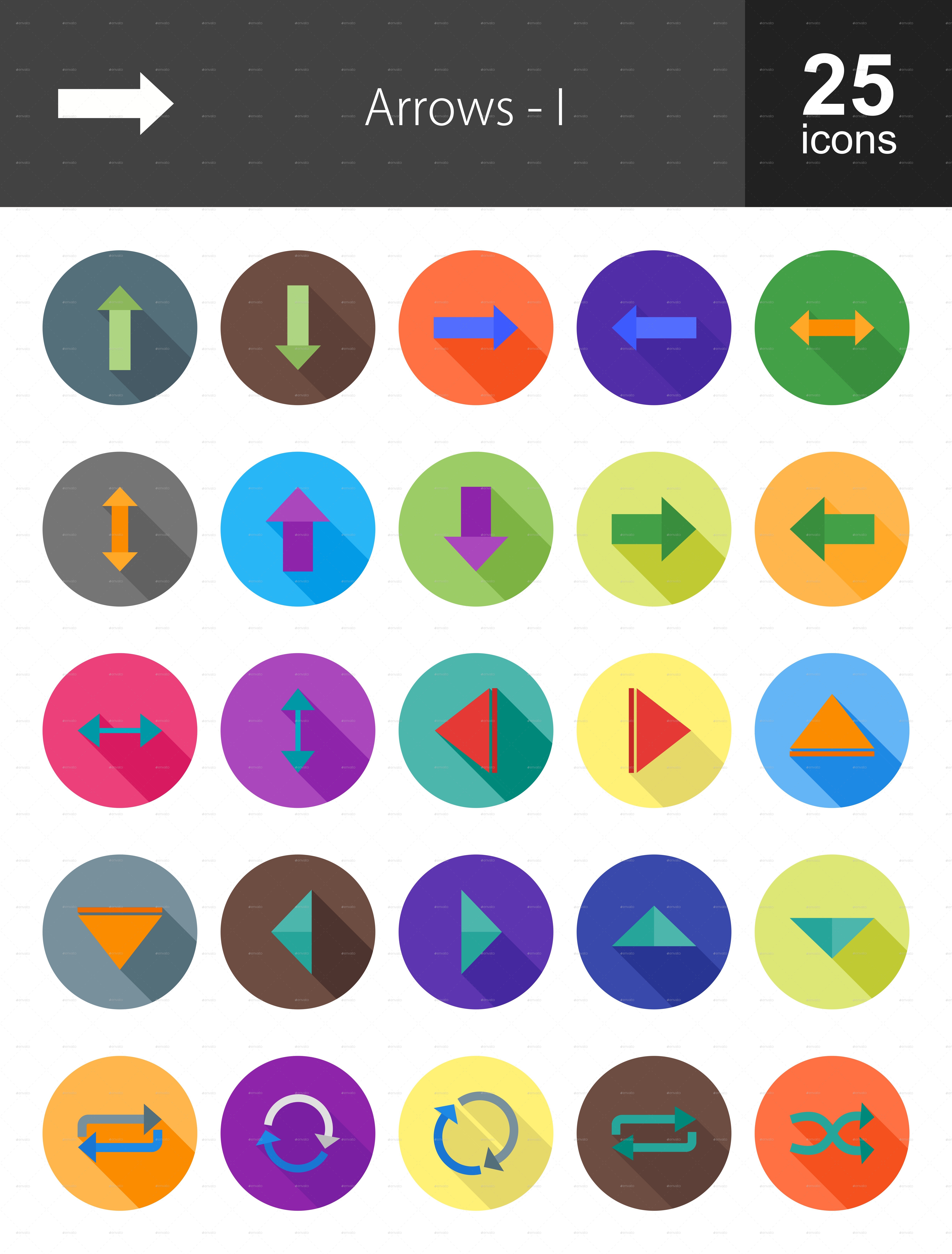 500 Vector Long Shadow Colorful Flat Icons Bundle, Icons | GraphicRiver
