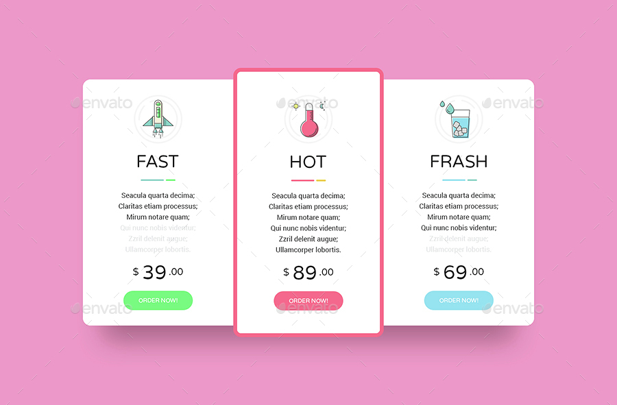 Funny Pricing Tables, Web Elements | GraphicRiver