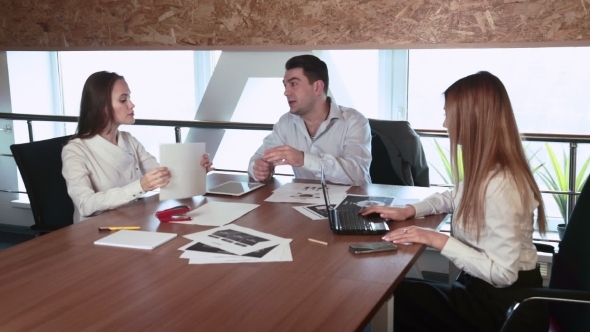 Negotiations In The Office Three People, Stock Footage | VideoHive