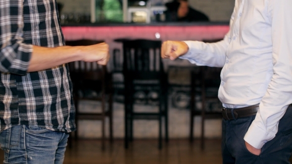 Two Men In Jeans Stand Opposite Each Other, Stock Footage | VideoHive
