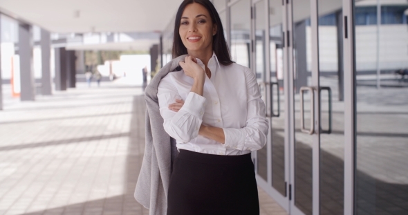 Business Woman With Jacket Over Shoulder, Stock Footage | VideoHive