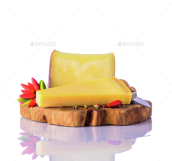 Gouda and Parmesan Cheese on White Stock Photo by oizostudios | PhotoDune