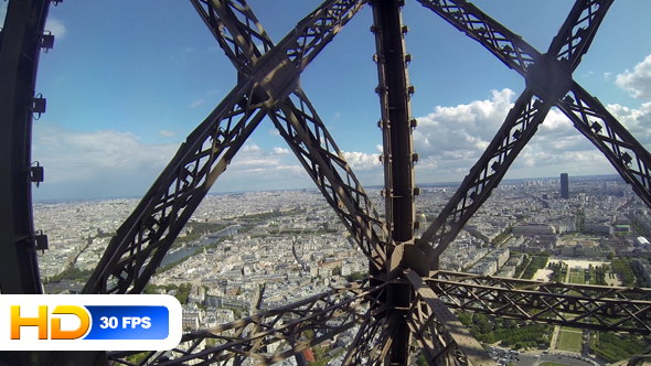 With Elevator to The Top of Eiffel Tower - Paris, Stock Footage | VideoHive