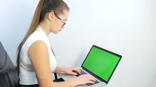 Business Woman Typing On Computer, Stock Footage | VideoHive