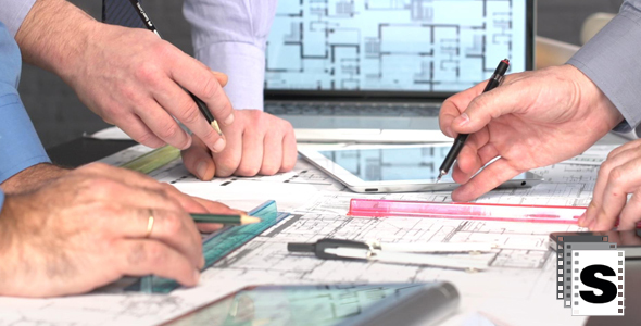Checking Building Drawings, Stock Footage | VideoHive