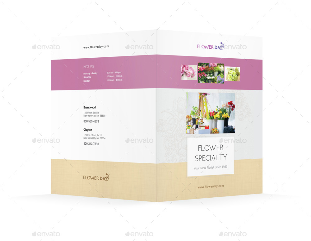 Florist Bifold / Halffold Brochure 2, Print Templates | GraphicRiver
