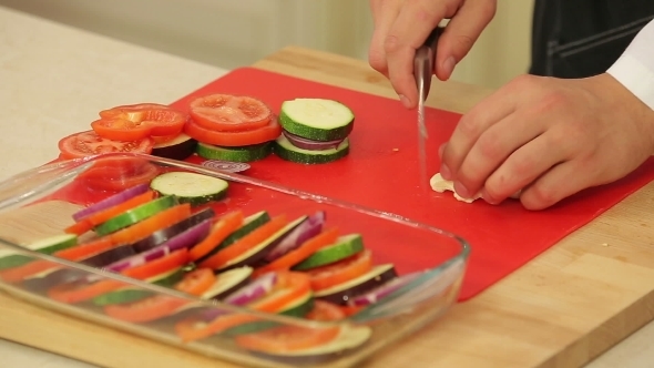 Chef Is Cooking Ratatouille, Stock Footage | VideoHive