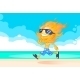 Sun Summer Boy Running on Beach Cartoon, Vectors | GraphicRiver