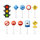 Traffic Light and Road Sign Set. Vector, Vectors | GraphicRiver
