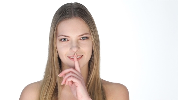 Beautiful Blonde Doing Shh Gesture, Stock Footage | VideoHive