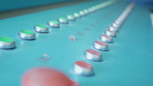 Many Buttons And Switches - Control Panel In a Machine., Stock Footage